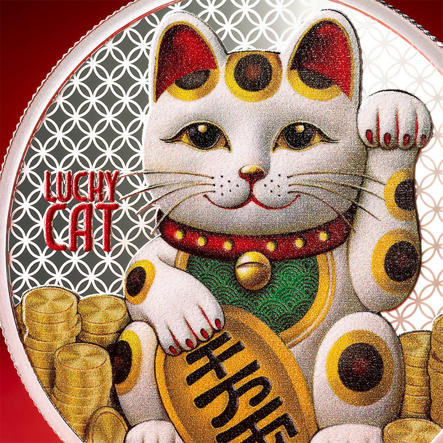 2026 Samoa Lucky Coin - Maneki-neko Coloured Proof Silver Coin | KITCOGIFT
